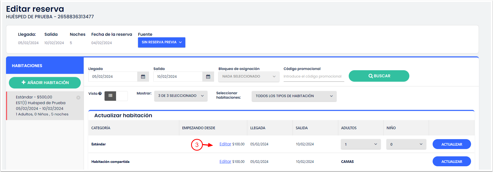 Editar reservas – Cloudbeds