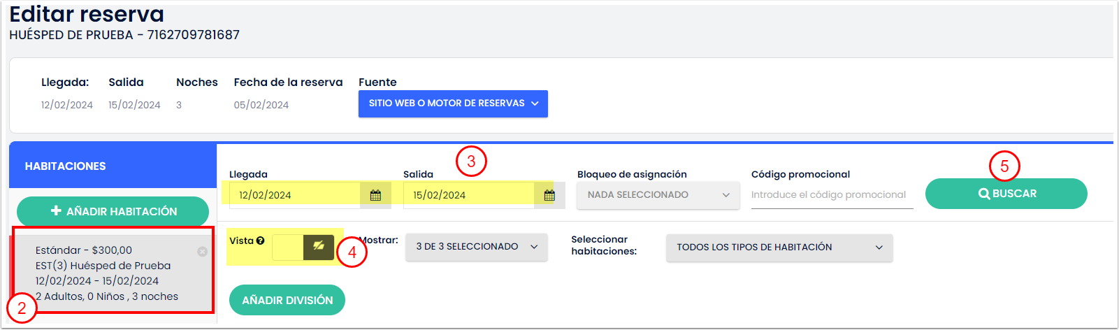 Editar reservas – Cloudbeds