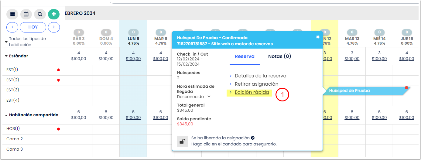 Editar reservas – Cloudbeds