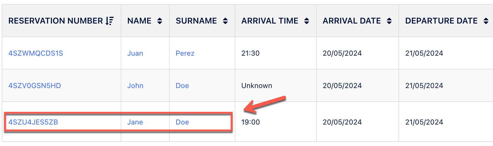 Arrivals Report – Cloudbeds