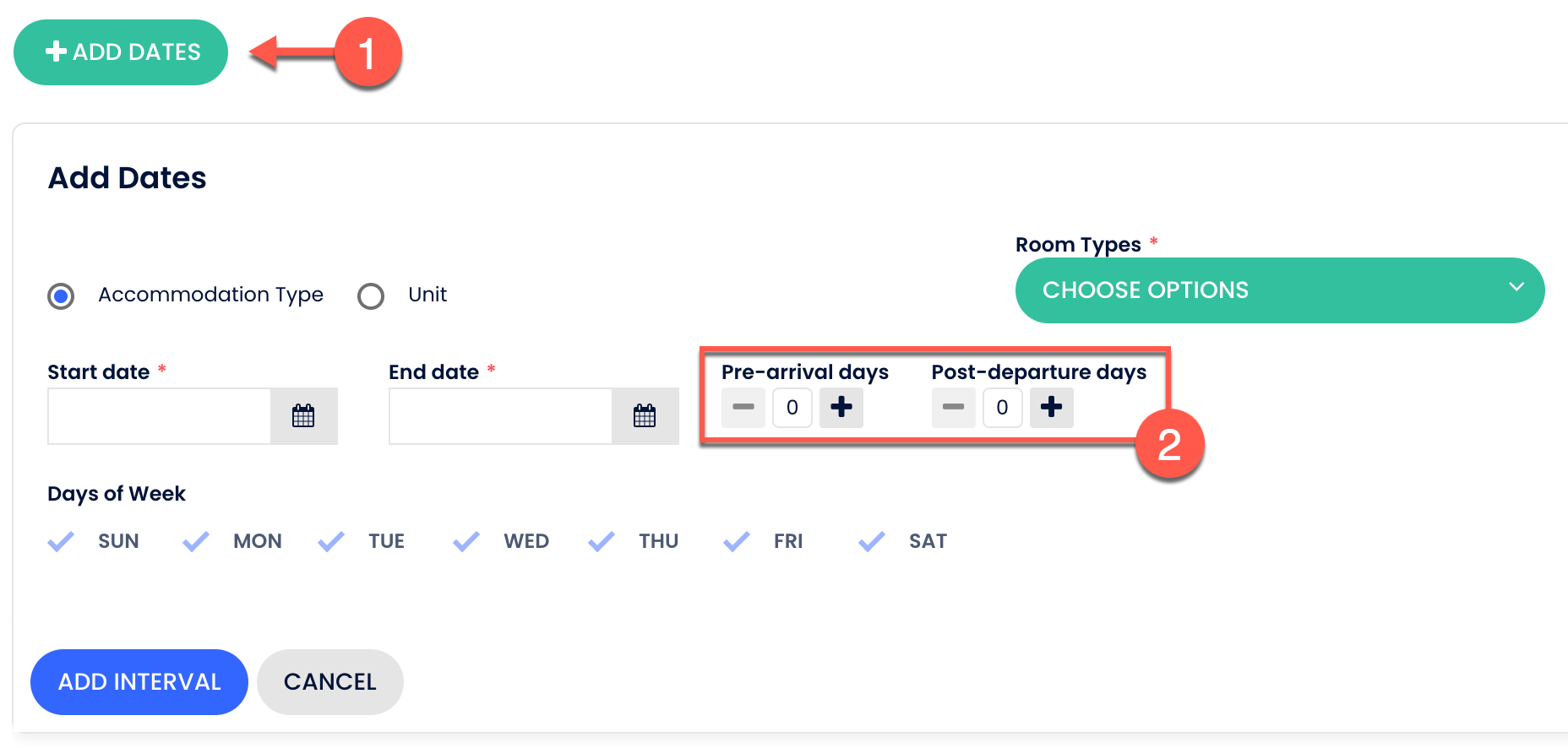 Group Allotment Blocks main actions – Cloudbeds