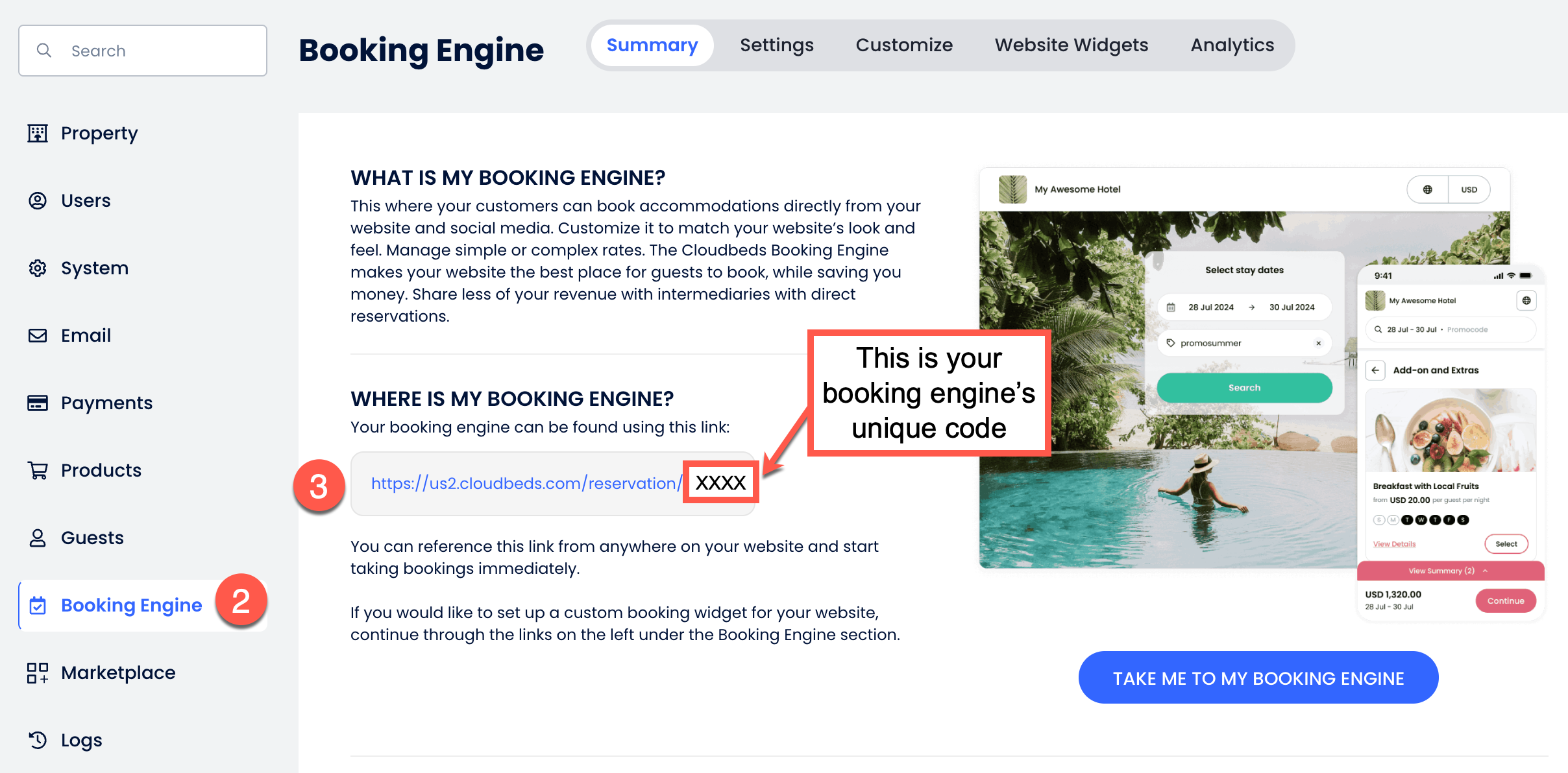 Custom widget code to open your Booking Engine in a new browser window – Cloudbeds