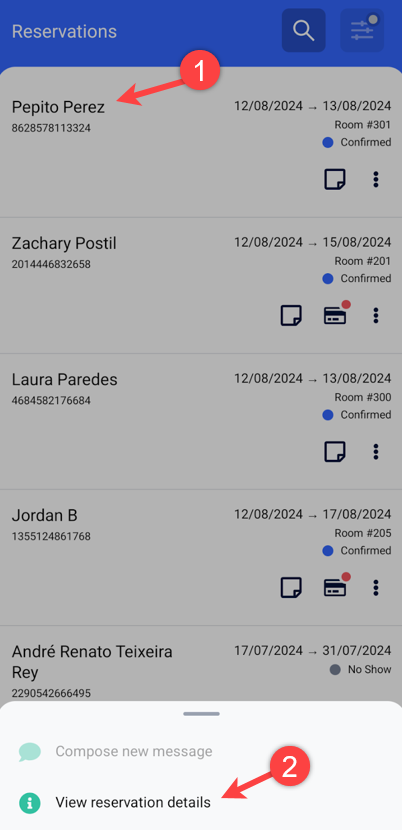 Edit reservations in the Cloudbeds App – Cloudbeds