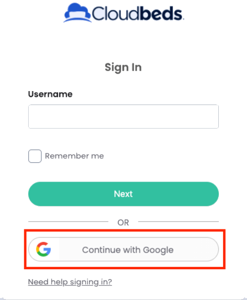 Cómo iniciar sesión en Cloudbeds PMS con una cuenta de Google – Cloudbeds