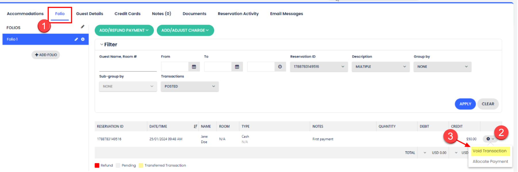 How to void transactions – Cloudbeds