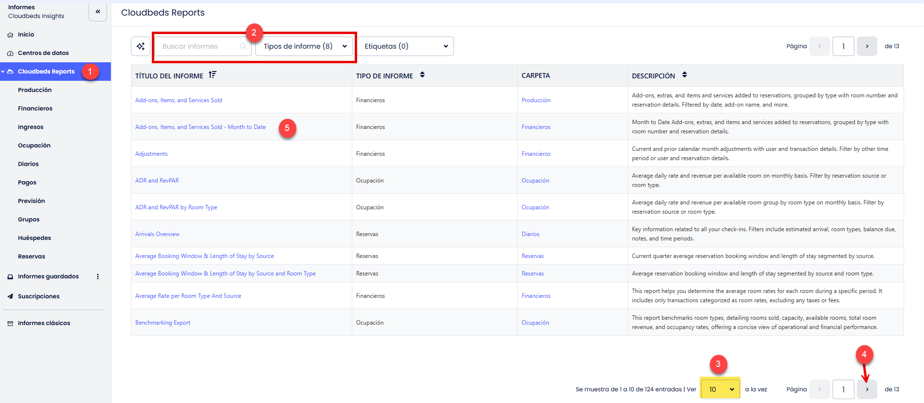 Informes de Cloudbeds – Cloudbeds