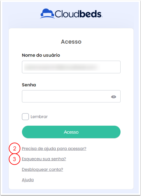 Redefina sua senha do PMS da Cloudbeds – Cloudbeds