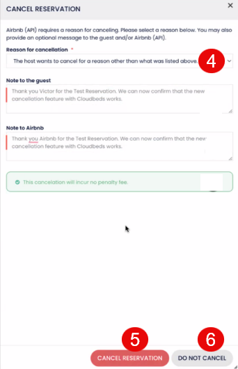 ส่งคำขอยกเลิกผ่าน Cloudbeds ไปยังการจองผ่าน Airbnb API – Cloudbeds