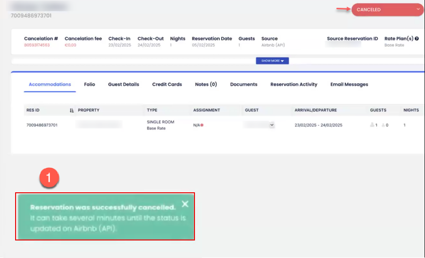 ส่งคำขอยกเลิกผ่าน Cloudbeds ไปยังการจองผ่าน Airbnb API – Cloudbeds