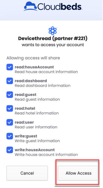 Devicethread - How to connect – Cloudbeds