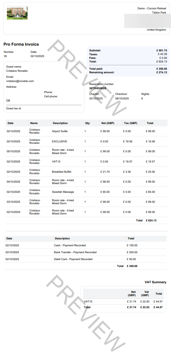 Understanding Pro Forma Invoices and Invoicing Transactions – Cloudbeds
